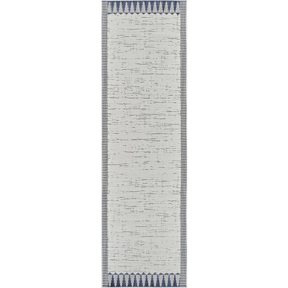 Rug Branch Maise Cream Blue 2 ft. x 8 ft. Modern Abstract Indoor Runner ...