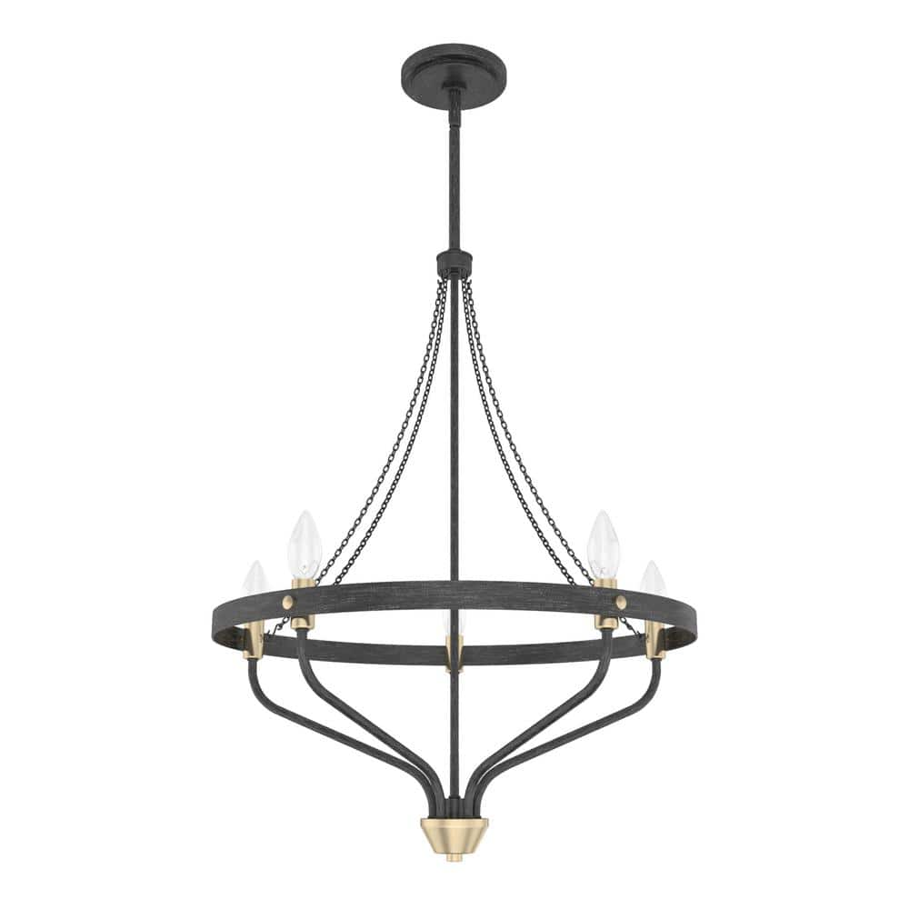 Hunter Merlin 5-Light Rustic Iron Wagon Wheel Chandelier 19793 - The ...