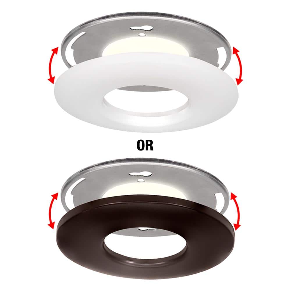 Commercial Electric 5 in. White Bronze Switch Controlled Thin Easy ...