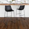 Walker Edison Furniture Company 29-3/8 in. Black Faux Leather Bar ...