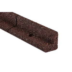 Vigoro 48 in. x 3 in. x 3 in. Brown Brickface Rubber Landscape Edging ...