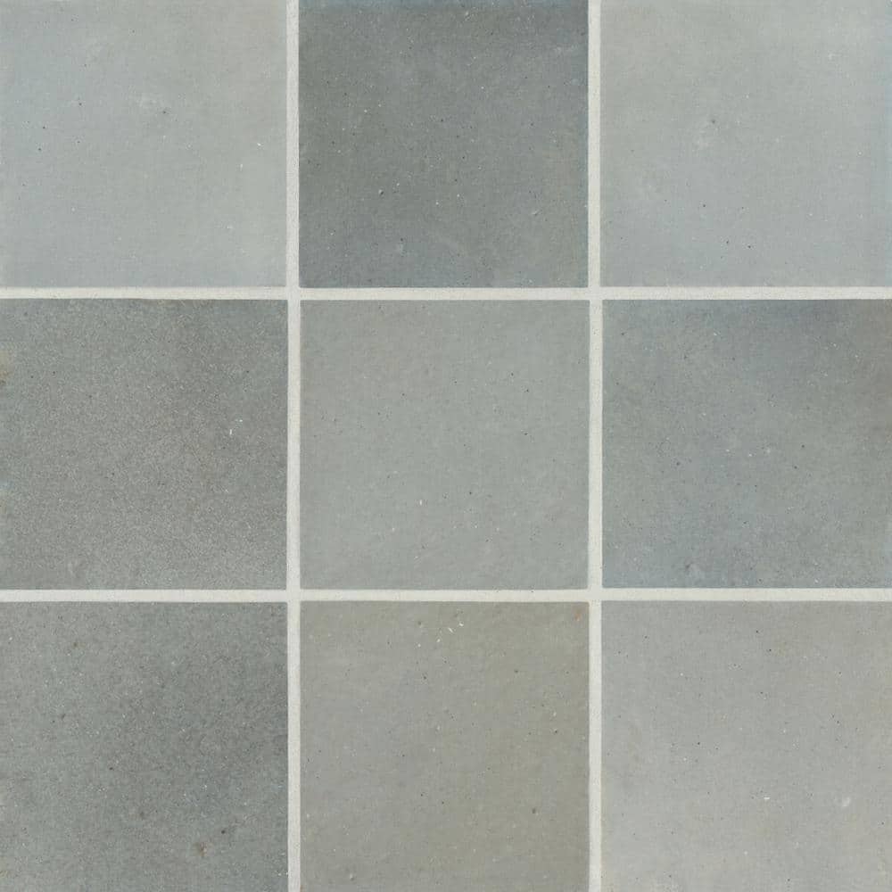Bedrosians Celine 4 in. x 4 in. Matte Blue Porcelain Floor Tile (5.38 ...