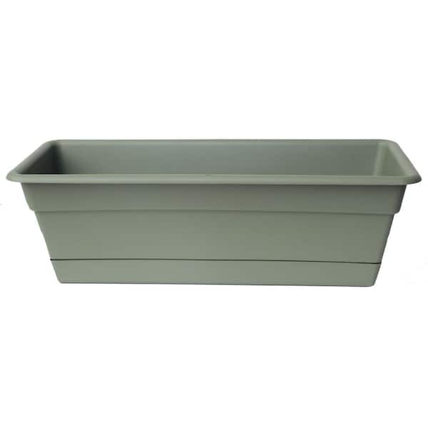 Bloem Dura Cotta 30 in. Living Green Plastic Window Box Planter with ...