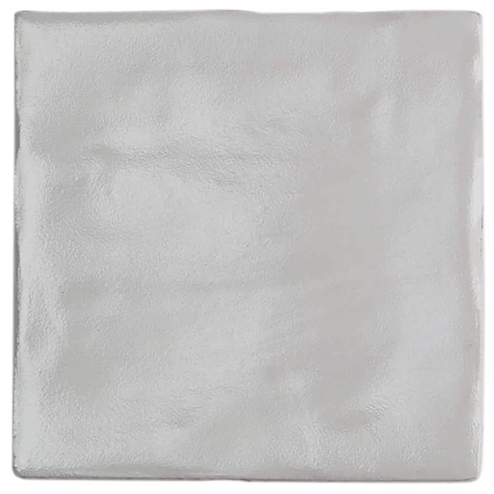 Ivy Hill Tile Amagansett 4 in. x 4 in. Fog Gray Satin Ceramic Wall Tile ...