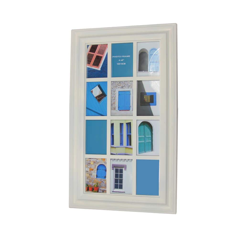 Northlight 29 in. Cream White Photo Picture Frame Window Collage Wall ...