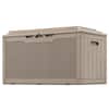 Tozey 100 Gal. Fusion Style Outdoor Storage Bench Mocha Resin Deck Box ...