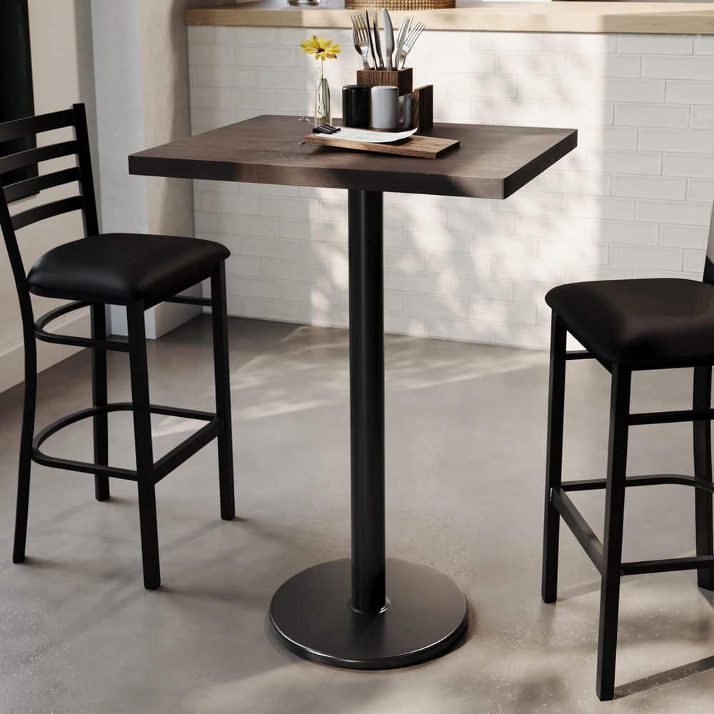 Carnegy Avenue Bennett 42 in. H Dark Brown Top/Black Base Rectangle ...