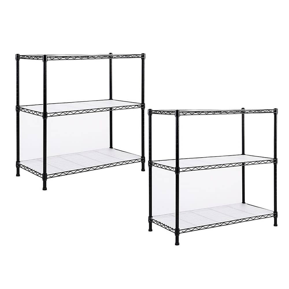 EFINE Black 3-Tier Carbon Steel Wire Garage Storage Shelving Unit, NSF ...