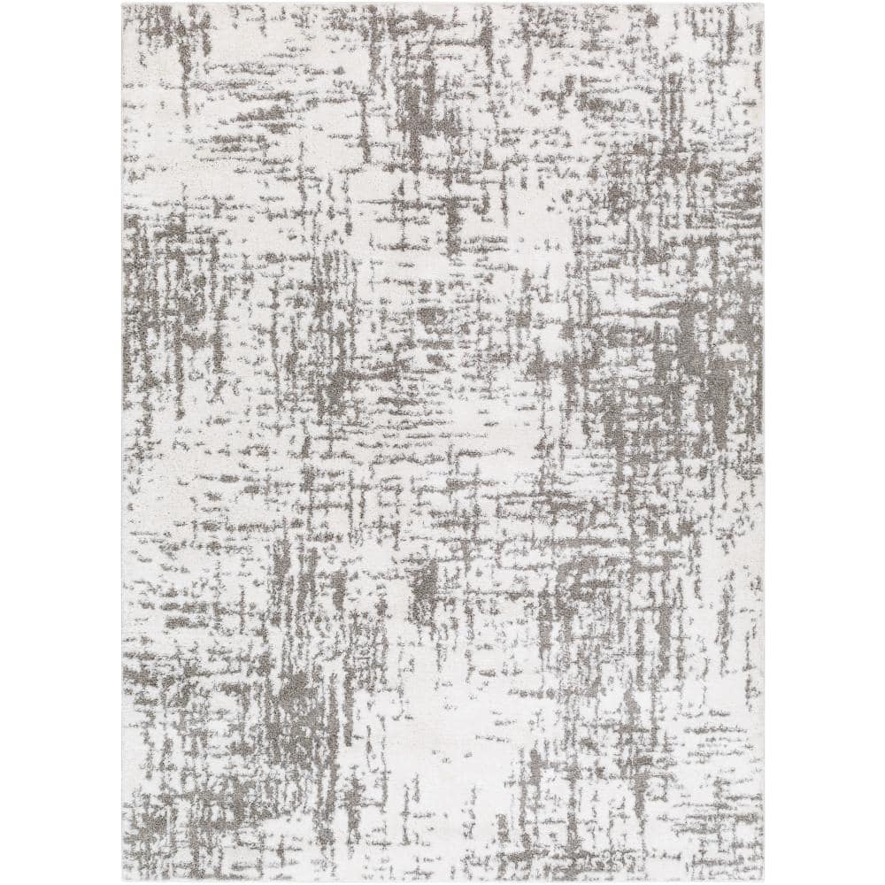Livabliss Osaka Gray/White Abstract 7 ft. x 9 ft. Indoor Area Rug ...