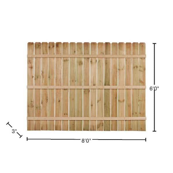 Dog Ear Wood Fence Panel