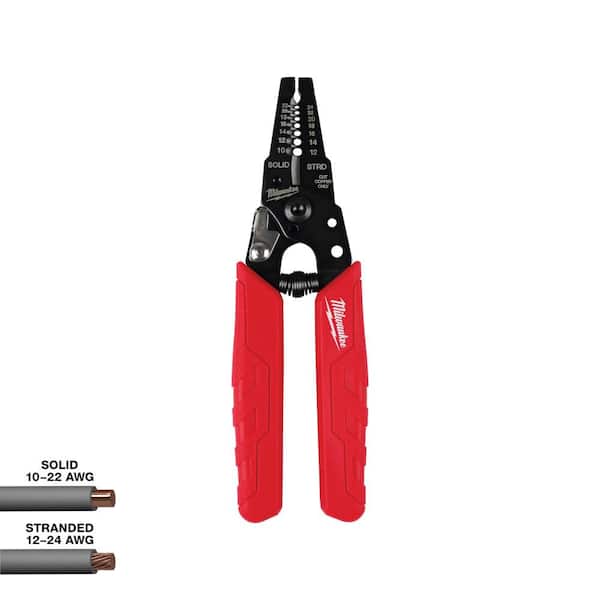 Milwaukee 10-24 AWG Compact Wire Stripper/Cutter with Comfort Grip 48 ...