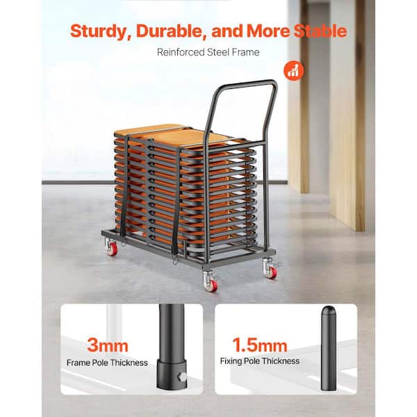 SKYSHALO Folding Chair Rack, 300 lbs. load, L-shaped horizontal chair ...