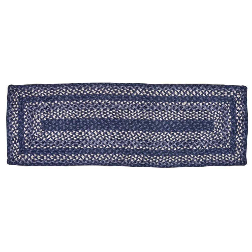 Park Designs Blue and Stone Braided Rectangle Rug Runner 2 ft. x 6 ft ...