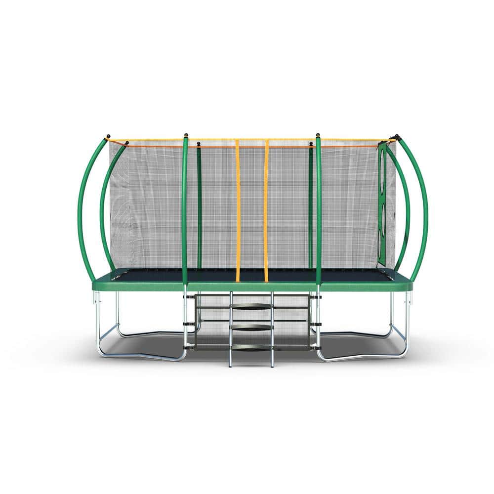 Sudzendf Green 14 ft. Outdoor Trampoline for Kids and Adults with ...
