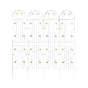 86 .7 in. H 2-Pack White Metal Garden Trellis Rustproof Trellis for ...