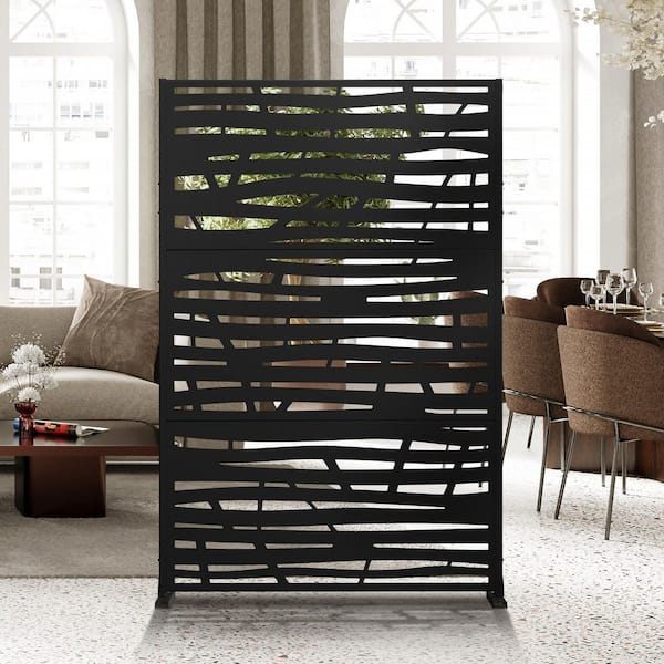 3 ft. x 20 ft. Outdoor Balck Polyethylene Composite Balcony Privacy ...