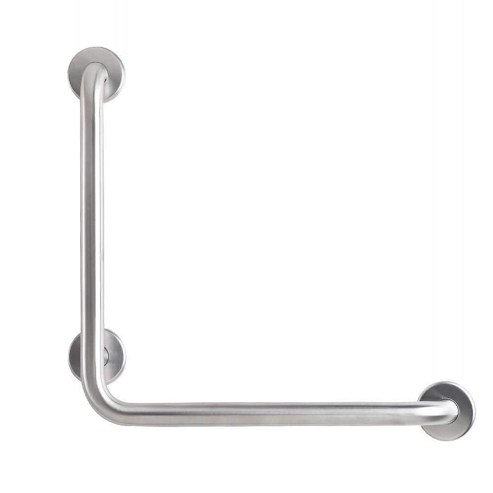 CSI Bathware 12 in./12 in. Right Hand Vertical Angle Grab Bar in Satin ...