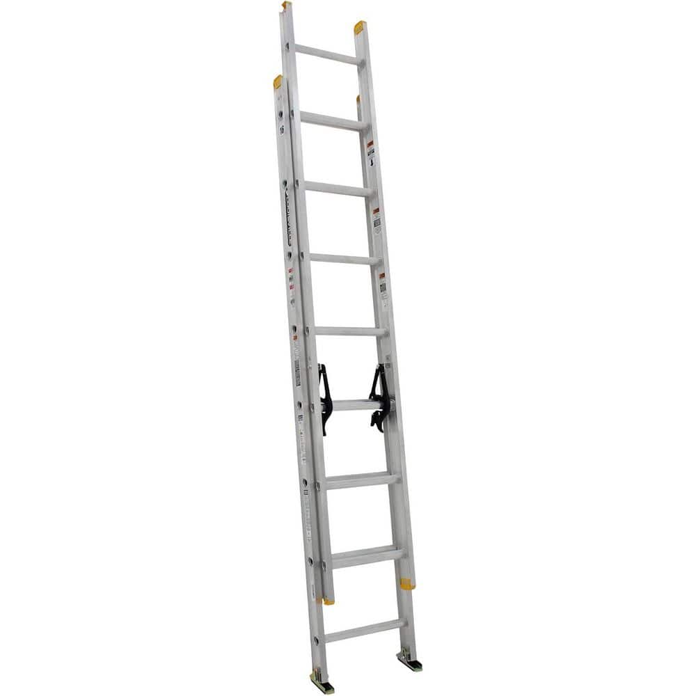 KIWDZFU 16 ft. Aluminum Extension Ladder 250 lbs. Load Capacity Type I ...