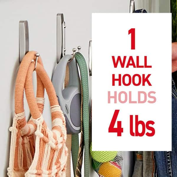 Adhesive Wall Hooks 10 Pack Heavy Duty Wall Hooks - 4lb Capacity ...