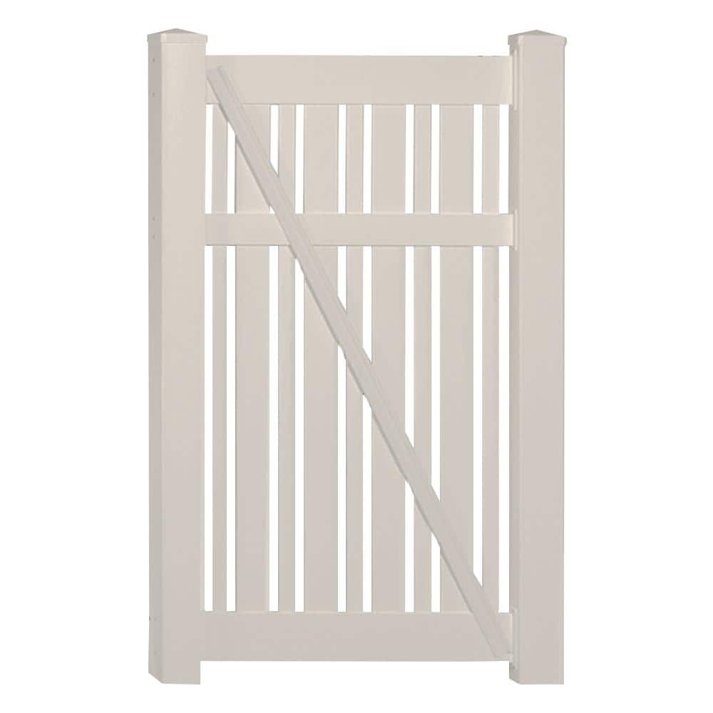 Weatherables Davenport 3.9 ft. x 5 ft. Tan Vinyl Semi-Privacy Fence ...