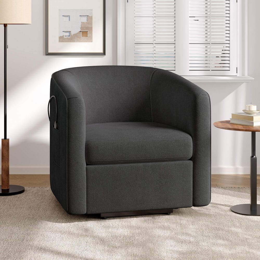 CHRISTOPHER KNIGHT HOME Bramir Modern Dark Grey Chenille Upholstered ...