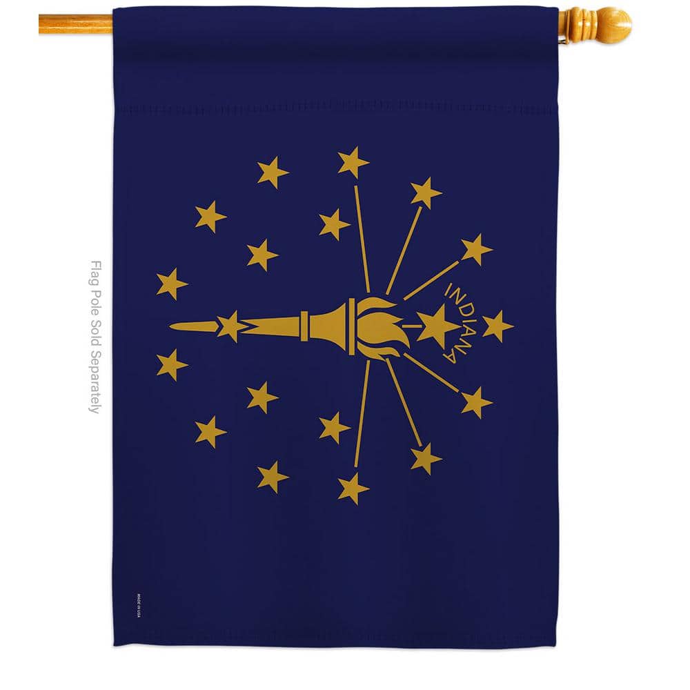 Ornament Collection 2.5 ft. x 4 ft. Polyester Indiana States 2-Sided ...