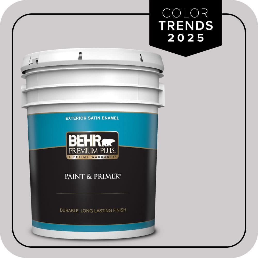 BEHR PREMIUM PLUS 5 gal. #MQ3-28 Rock Crystal Satin Enamel Exterior ...