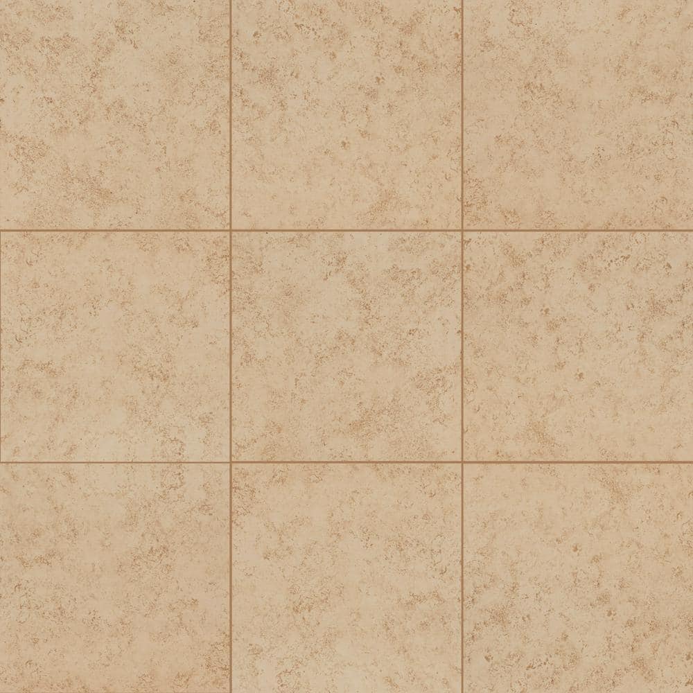 TrafficMaster Baja Beige 12 in. x 12 in. Matte Ceramic Floor and Wall ...
