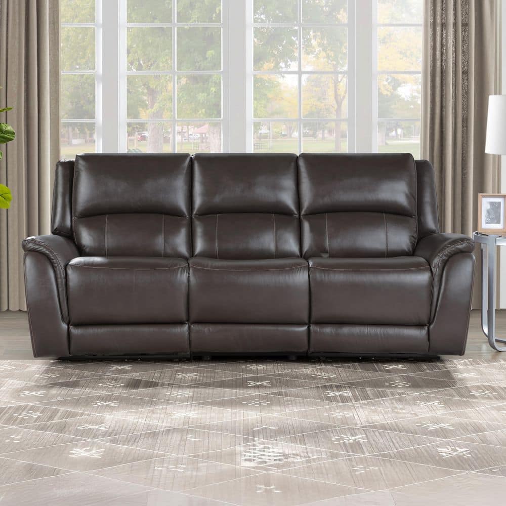 Steve Silver Alexandria 91 in. Rectangle Flared Arms Leather Power ...