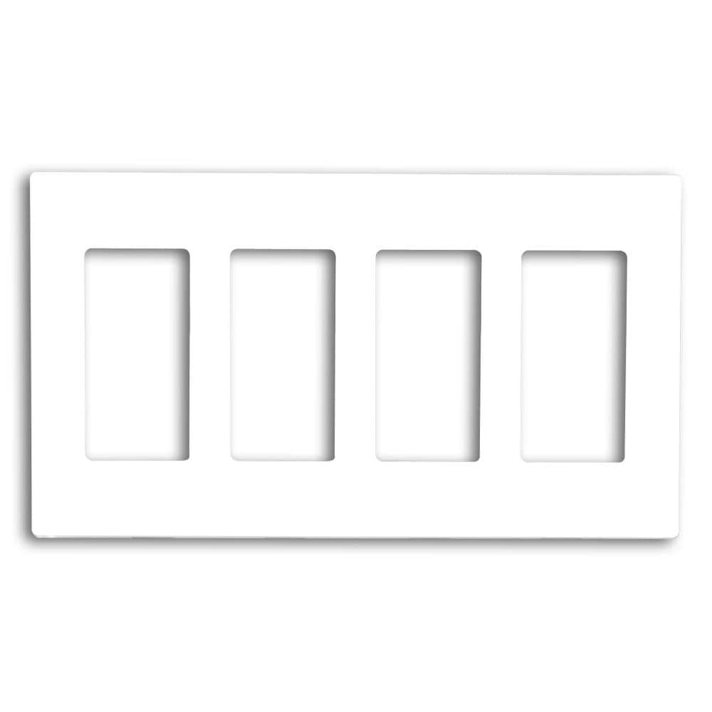 Leviton 4-Gang White Decora/Rocker Polycarbonate Standard Screwless ...