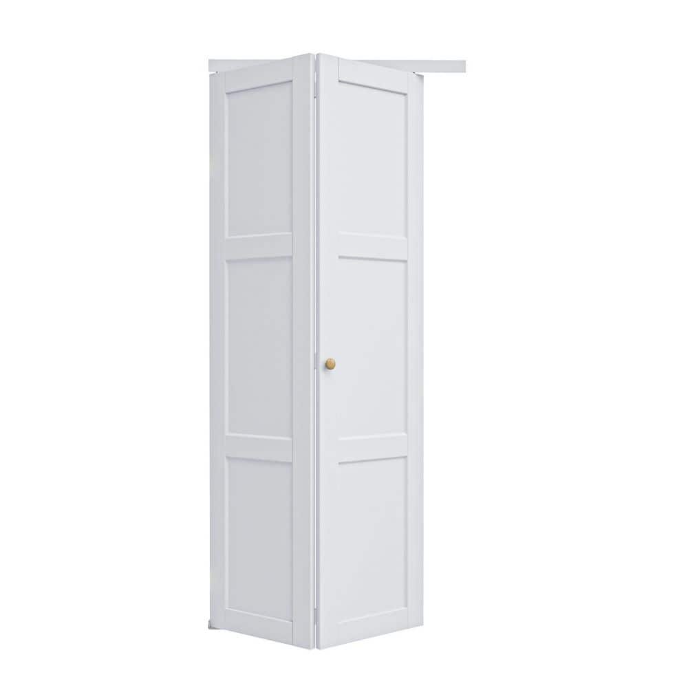 ARK DESIGN 36 in. x 80 in. Solid Core 3 Panel White Primed Composite ...
