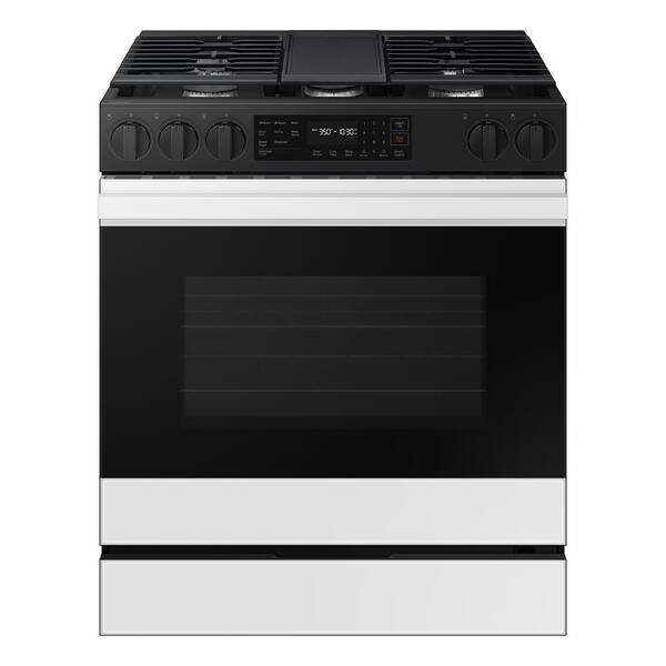 Reviews for Samsung Bespoke 30 in. 6.0 cu. ft. 5 Burner Smart Slide-In ...