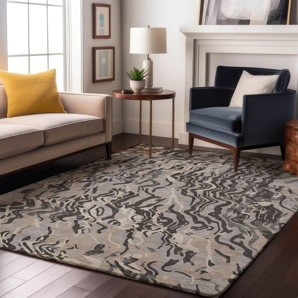 Addison Rugs Mayfield Premium Machine Washable Abstract AMF1038 Gray 9 ...
