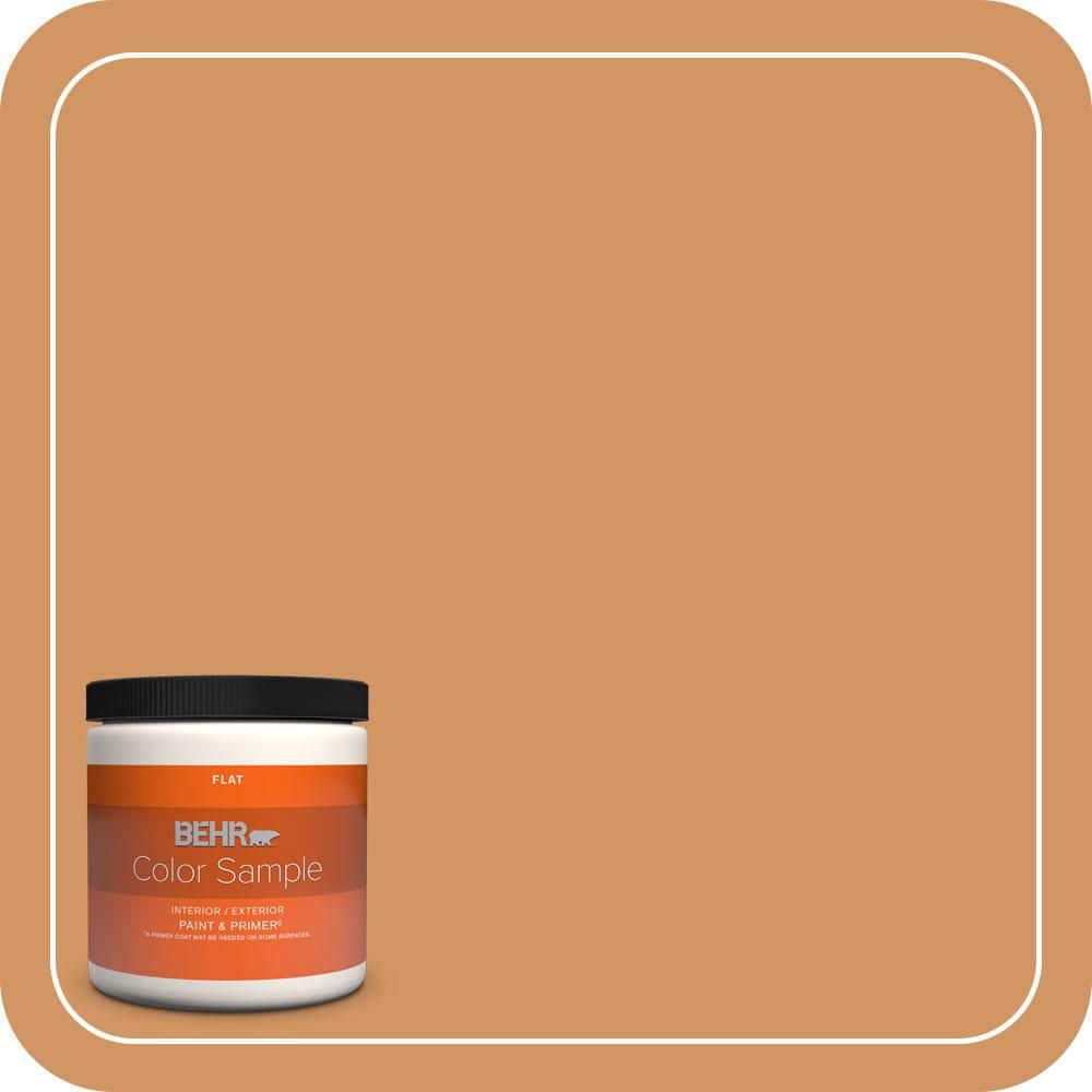 BEHR PREMIUM PLUS 8 oz. #280D-5 Glazed Pecan Flat Interior/Exterior ...