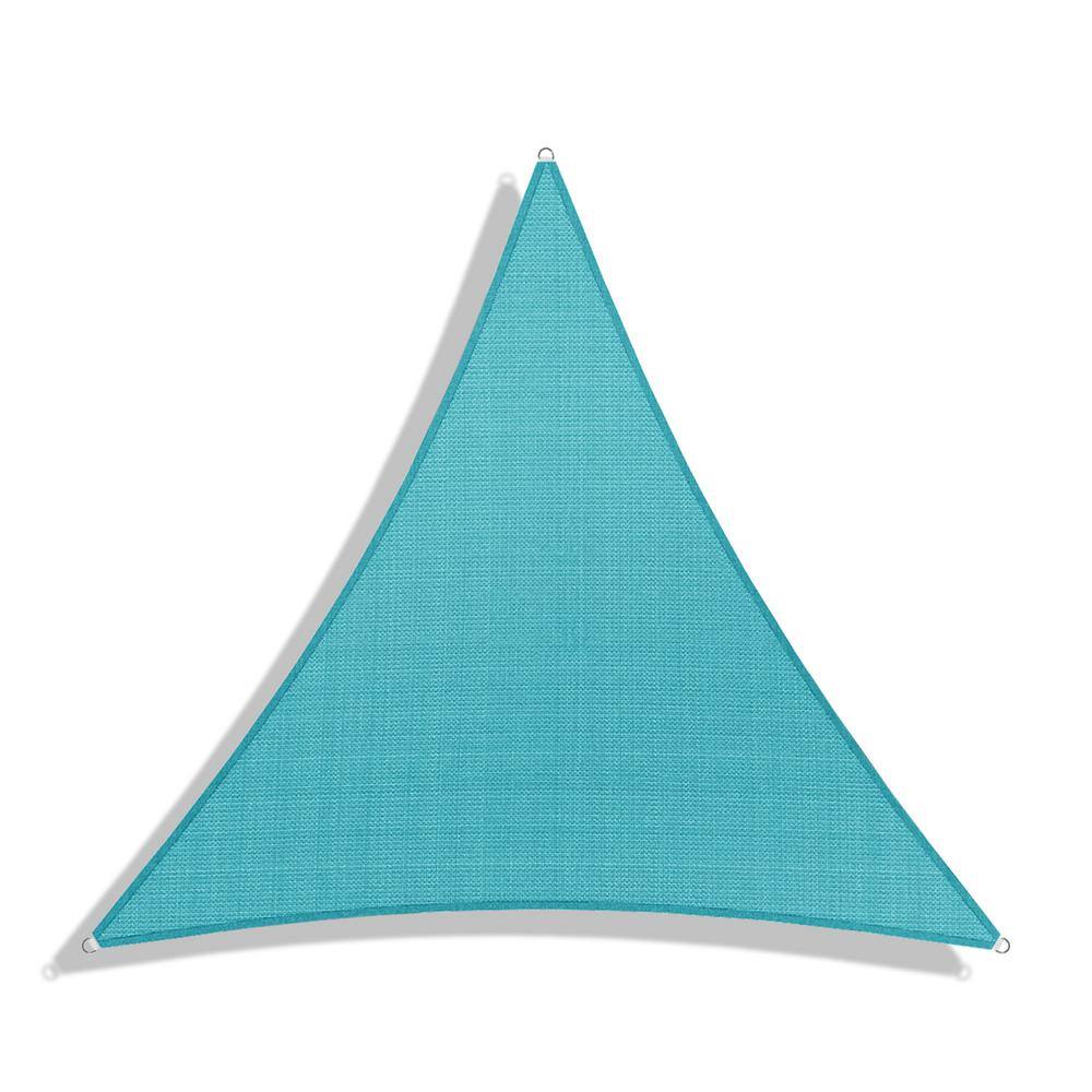 24 ft. x 24 ft. Turquoise Triangle Sun Shade Sail with A Ring Steel ...