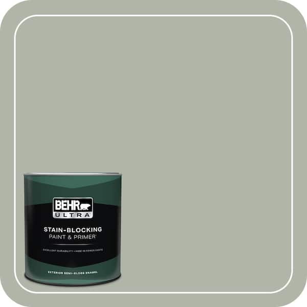 BEHR ULTRA 1 qt. #ICC-56 Green Tea Semi-Gloss Enamel Exterior Paint ...