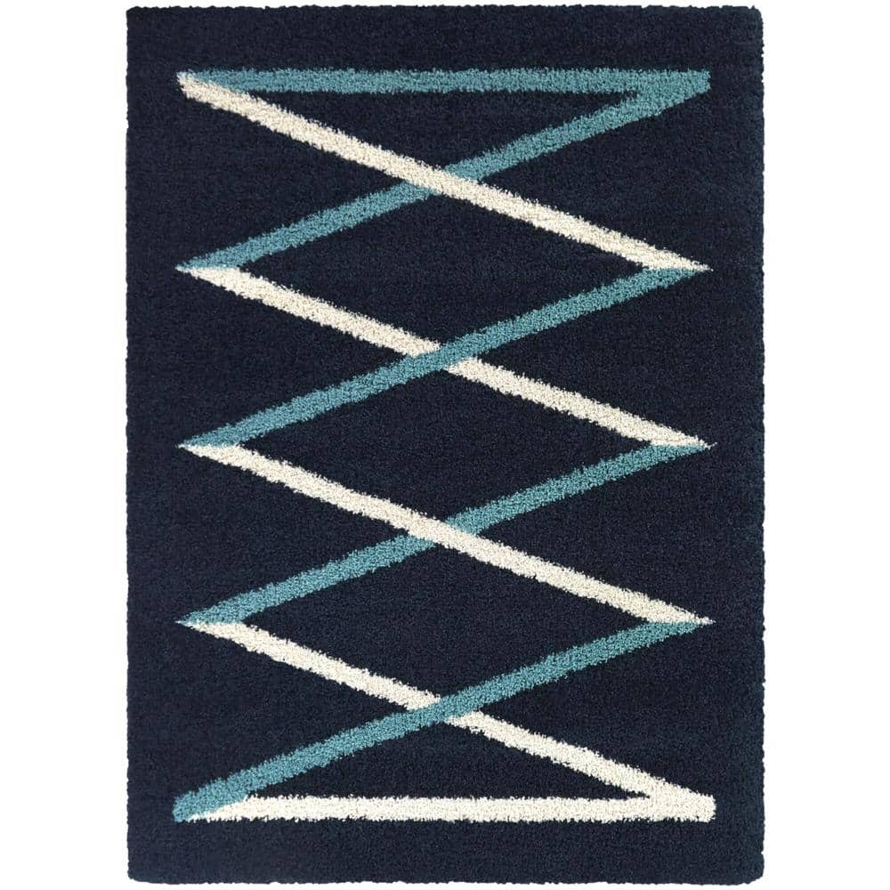 BALTA Lanier Navy 8 ft. x 10 ft. Geometric Area Rug 3115459 - The Home ...