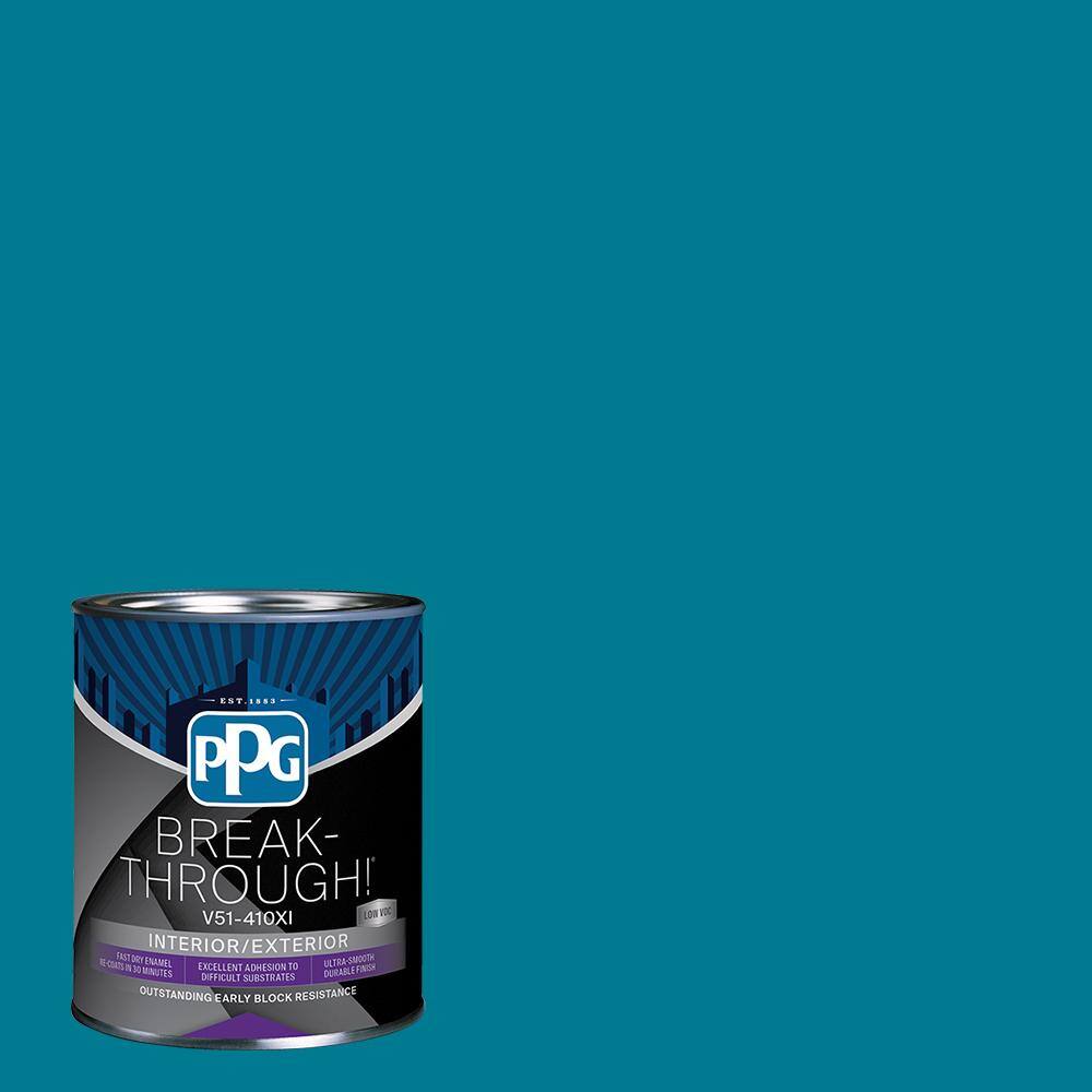 Break-Through! 1 qt. PPG1235-7 Bimini Blue Satin Door, Trim & Cabinet ...