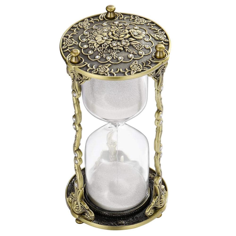 Afoxsos White Sand Antique Hour Glass Timer 60-Minute: Mandala Rose and ...