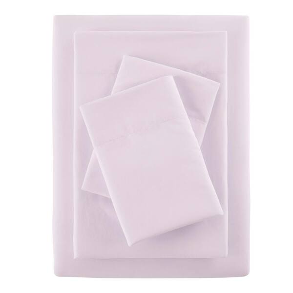 StyleWell Brushed Soft Microfiber Wisteria Purple 4-Piece Queen Sheet ...