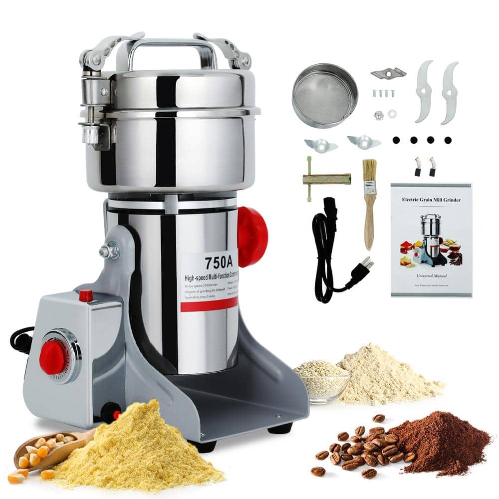 Mojgar Electric Grain Mill Grinder, Stainless Steel 17.6 Oz. Blade 2500 ...