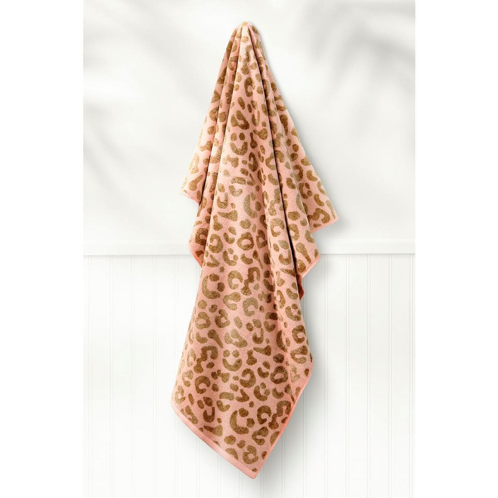 Caro Home Gold Pink Leopard Cotton Single Beach Towel BCH2352T291413 ...