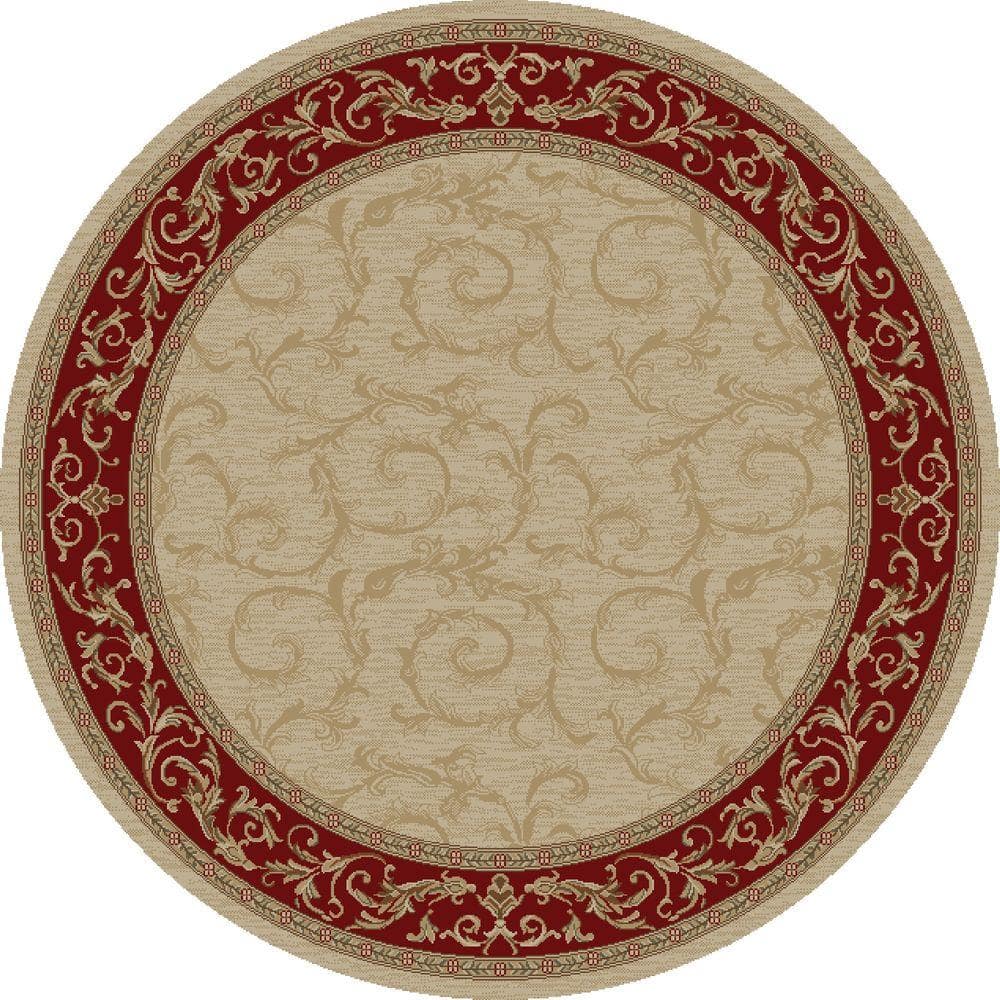 Concord Global Trading Jewel Veronica Ivory 5 ft. Round Area Rug 43920 ...