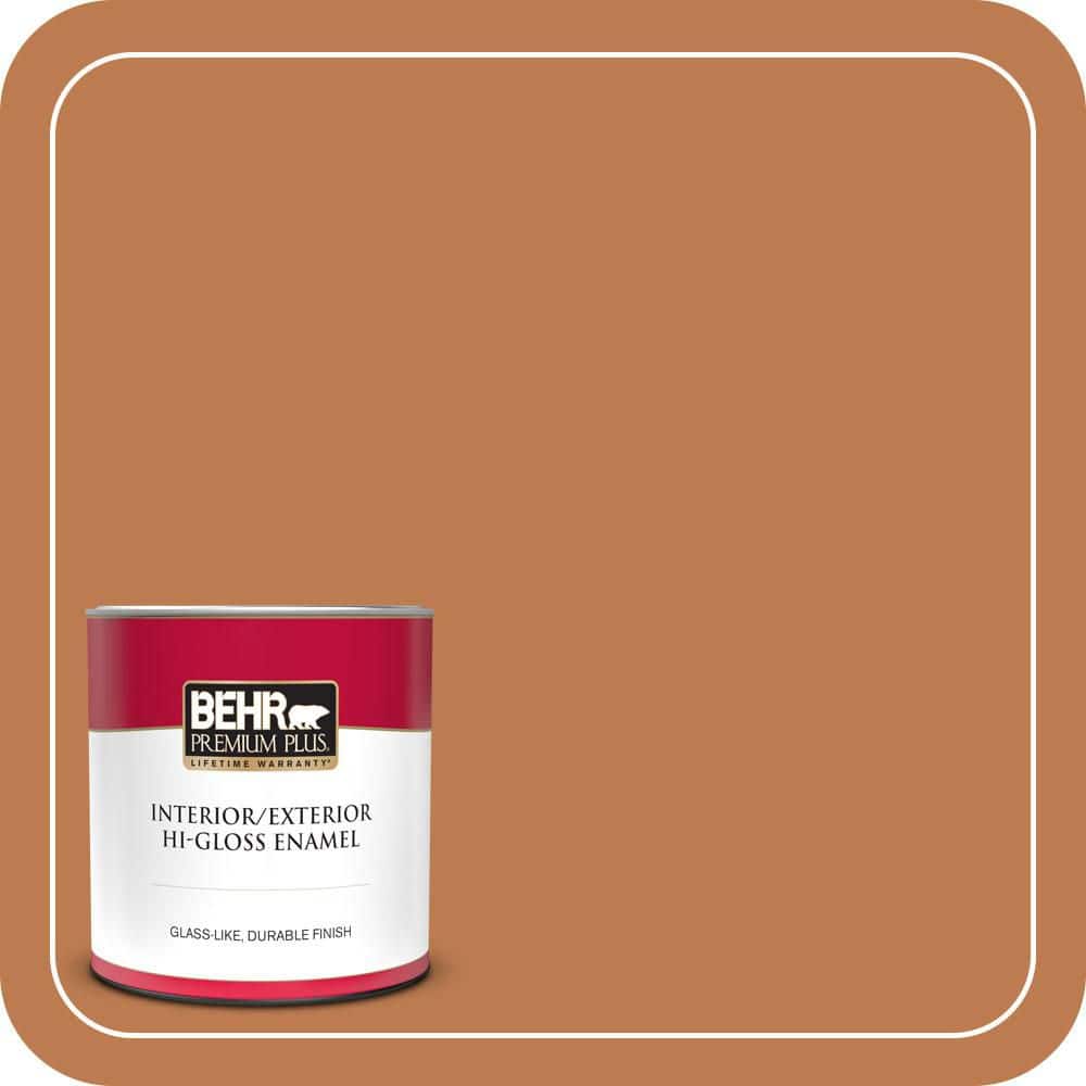 BEHR PREMIUM PLUS 1 qt. #260D-6 Chai Spice Hi-Gloss Enamel Interior ...