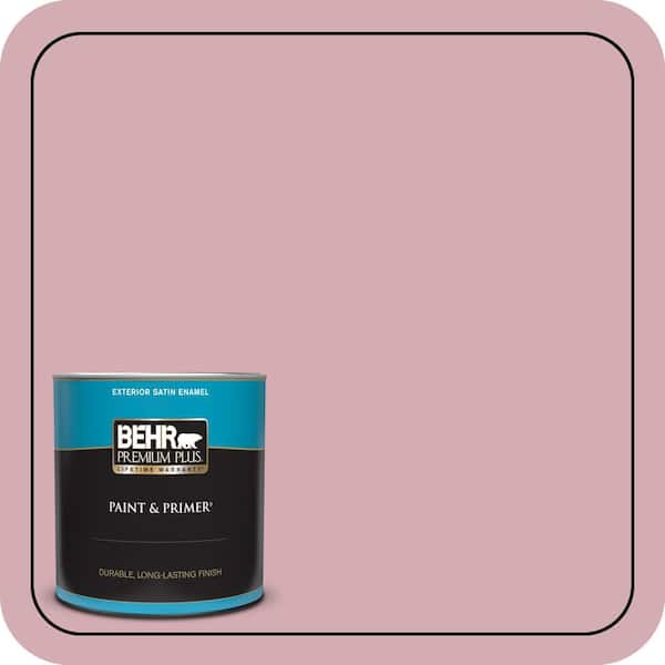 BEHR PREMIUM PLUS 1 qt. #S130-3 Ballet Rose Satin Enamel Exterior Paint ...