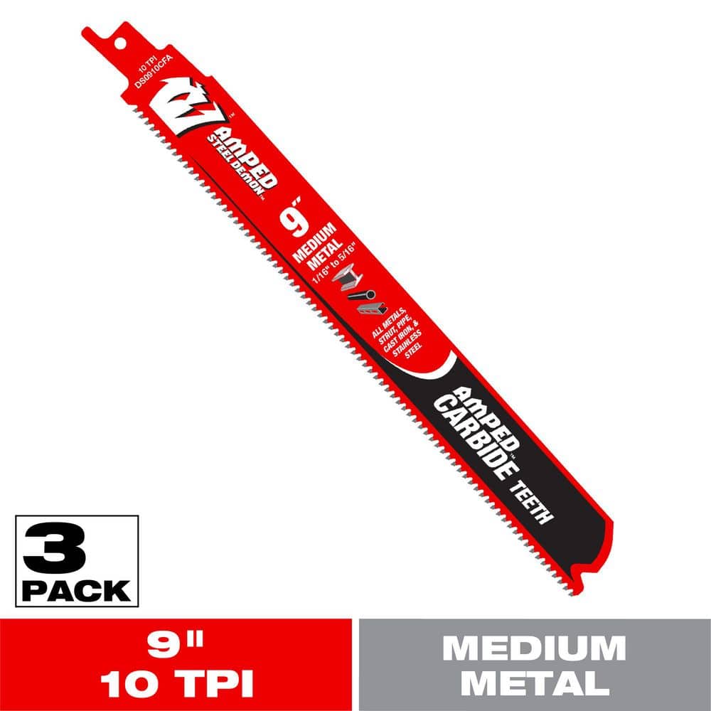 DIABLO 9 in. 10 TPI AMPED Steel Demon Carbide Teeth Reciprocating Saw ...