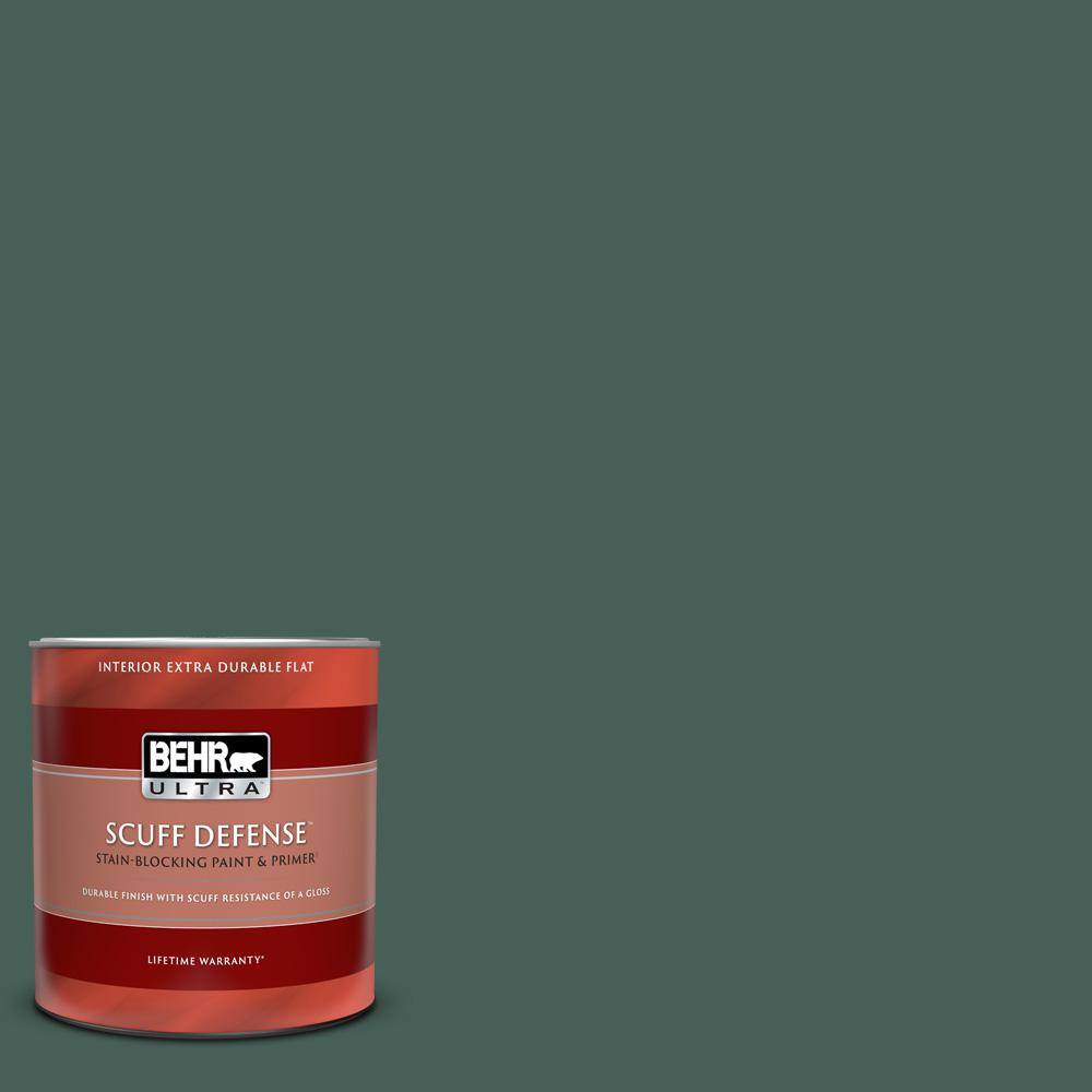 BEHR ULTRA 1 qt. #M440-7 Rainforest Extra Durable Flat Interior Paint ...