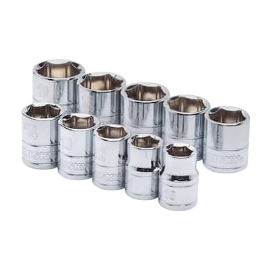 Husky 1/4 in. Drive Deep Metric Socket Set (10-Piece) H4DDPMM10PCSR