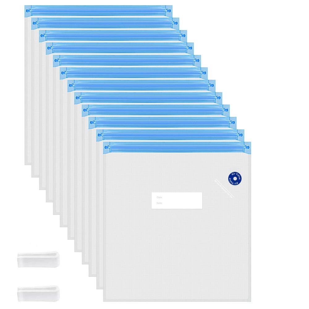 Basicwise 9 in. x 13 in. Set of 12 Reusable Airtight and Resealable ...