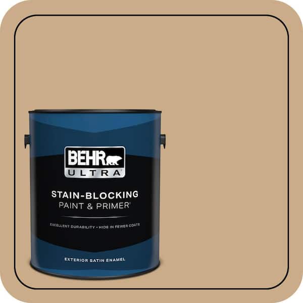 BEHR ULTRA 1 gal. #N280-4 Perfect Tan Satin Enamel Exterior Paint ...